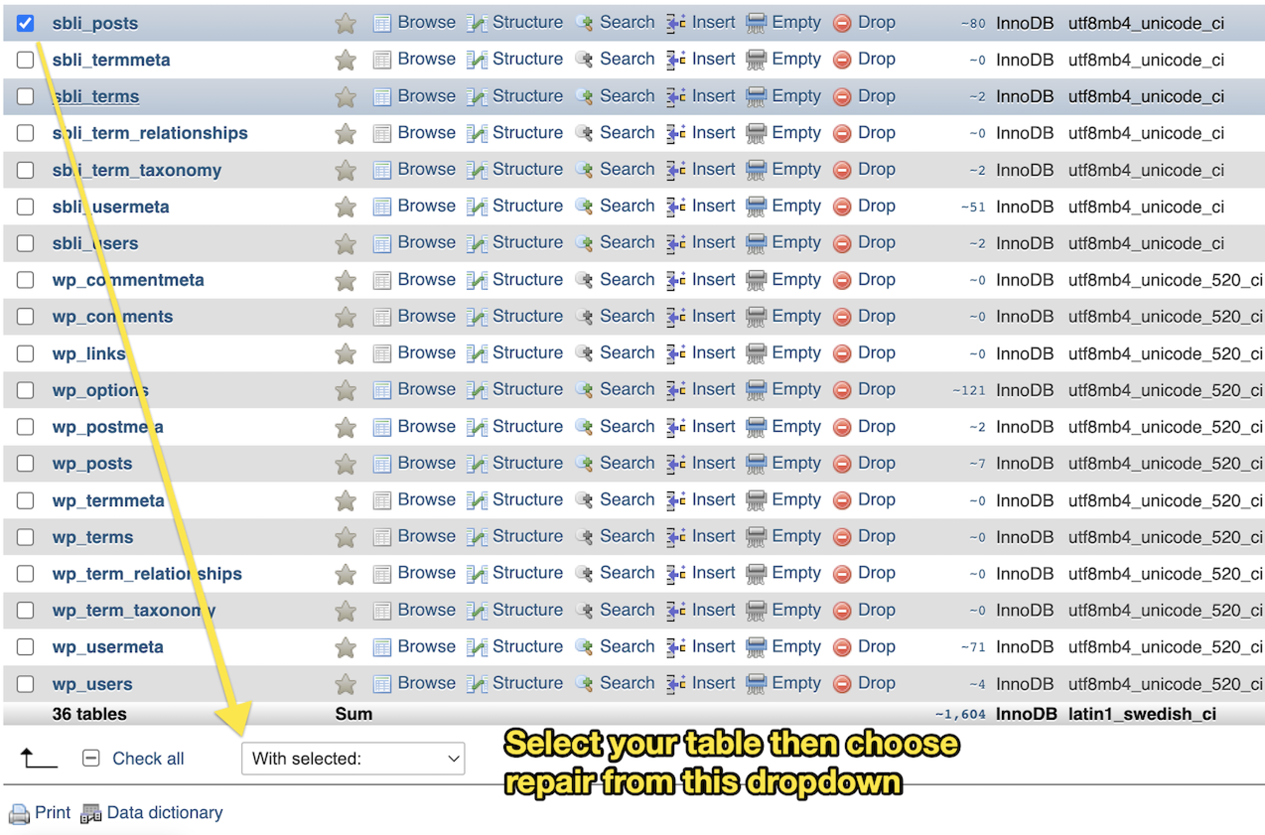 Kevinleary.net: Repairing a Crashed Database In WordPress